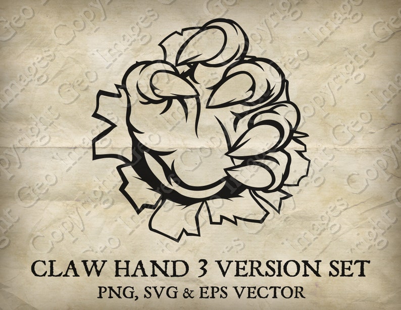 Monster, Tiger, Dragon or Wolf Claw Hand Talons Ripping or Tearing ...