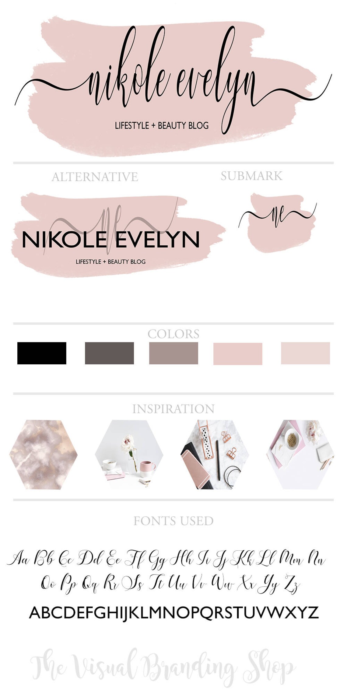 Premade Logo Design| Branding Kit| Premade Watercolor Logo| Script Logo ...