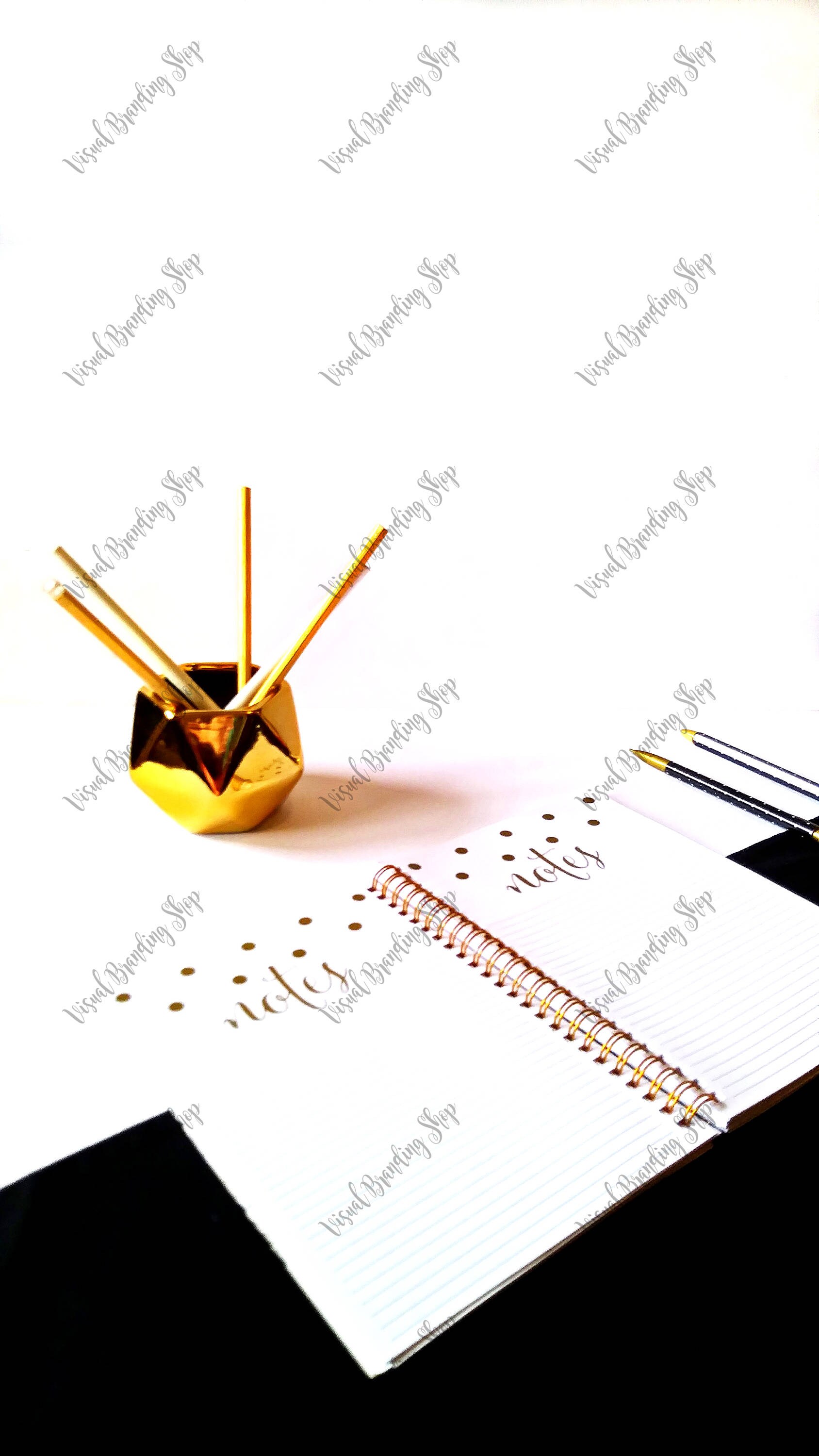 Desk Styled Photos | Feminine Styled Stock Photos| Gold Black & White ...