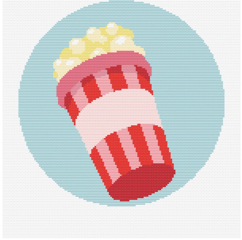 Popcorn Cup Beginners Cross Stitch Pattern PDF Download - Etsy