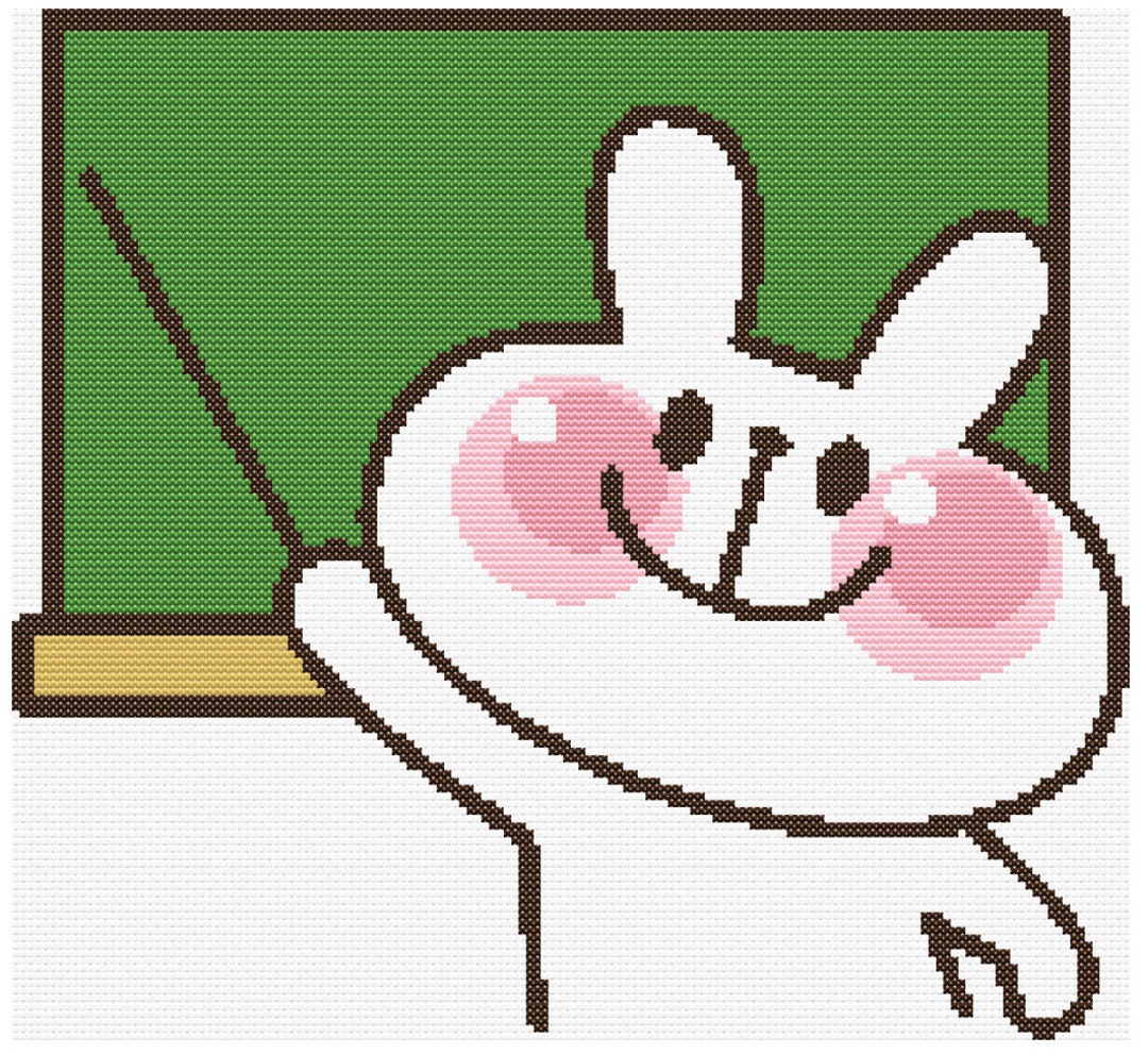 Rabbit Teacher Beginners Cross Stitch Pattern PDF Download - Etsy
