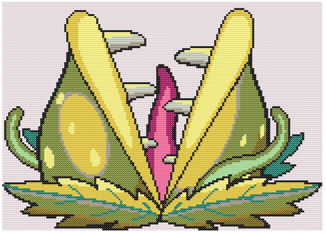 Carnivorous Plant, Fly Trap, Killer Plant Easy Beginners Cross Stitch ...