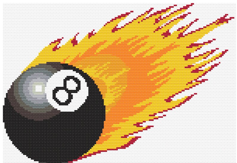 Magic 8 Snooker Ball Beginners Cross Stitch Pattern PDF Download - Etsy