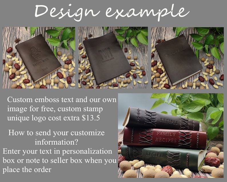 Personalized Leather Recipe Book, Custom Cook Book for Mother - Etsy
