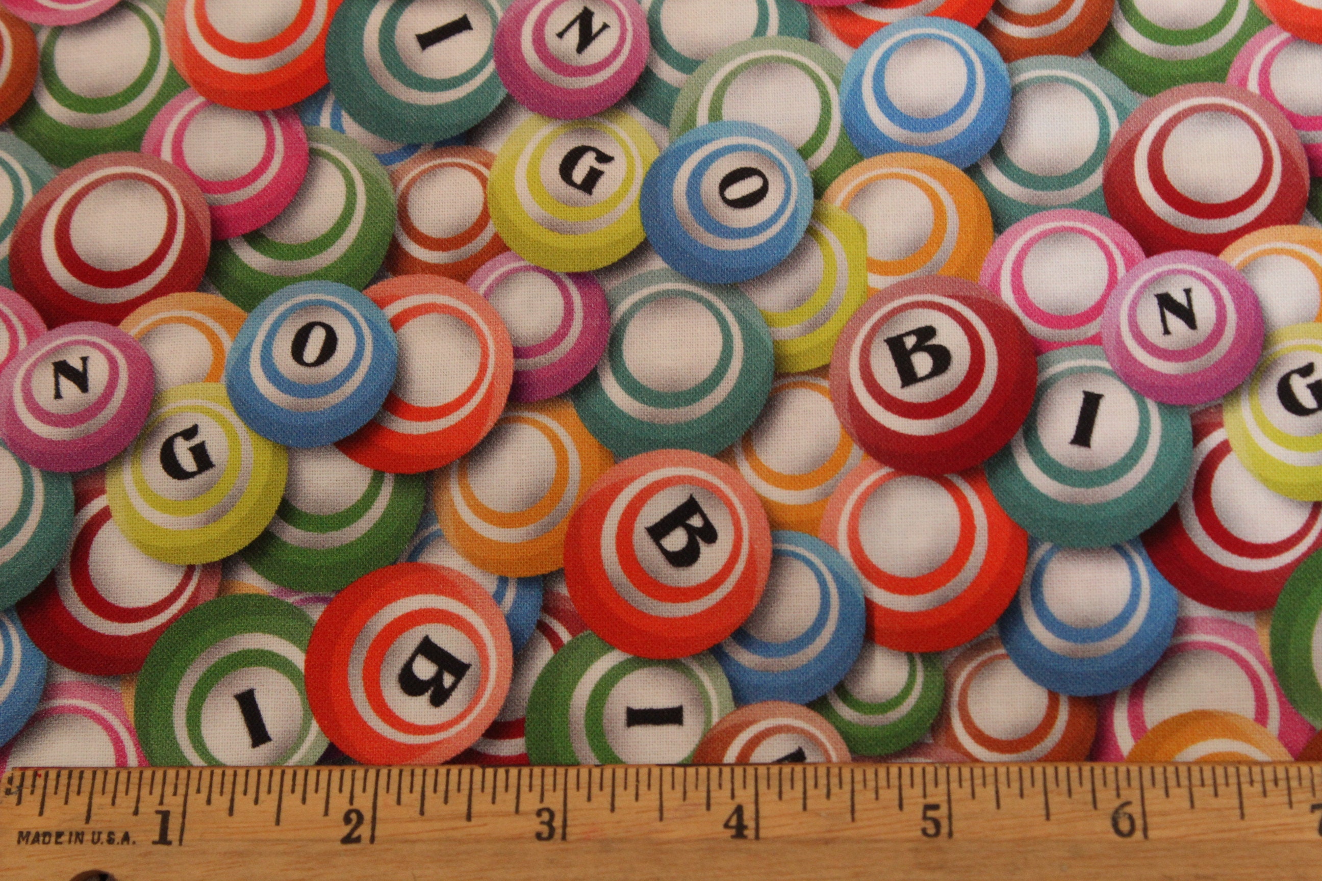 Bingo Cards Bingo Balls Digital Print Quilting Cotton Fabric - Etsy
