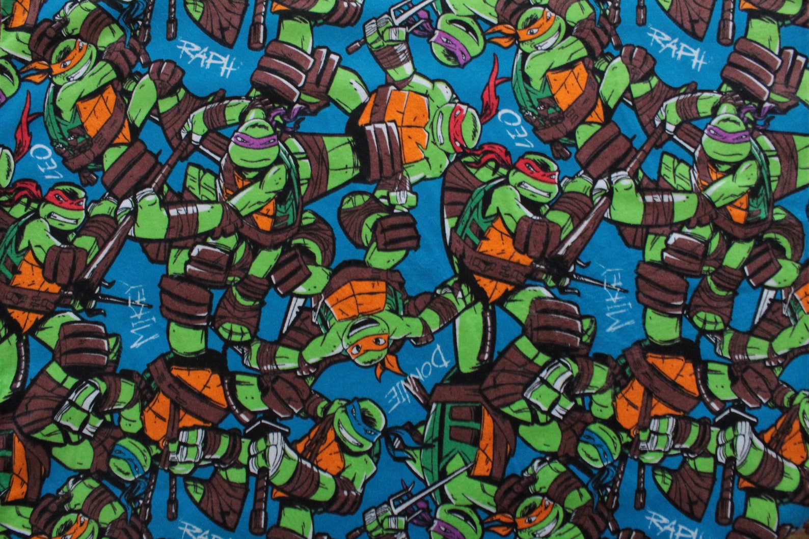 Light Blue TMNT Teenage Mutant Ninja Turtles Cotton Flannel - Etsy
