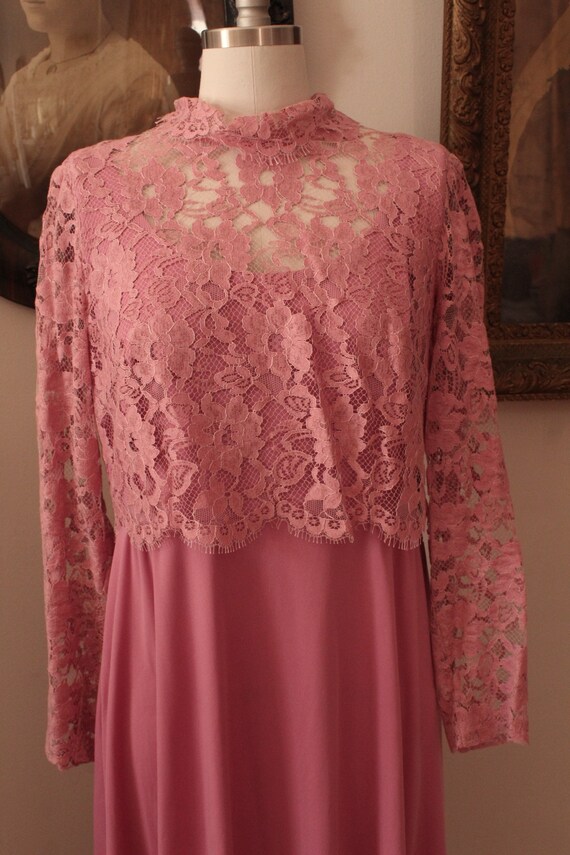 Vintage 1970s Jeri Originals Hot Cherry Pink Maxi Dre… - Gem
