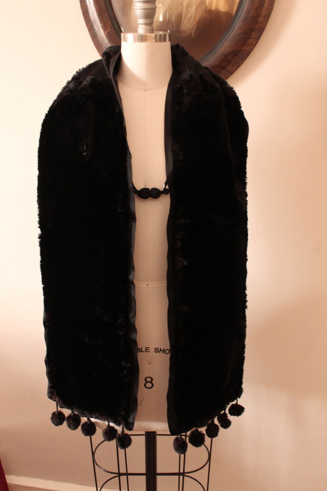 1920's Herman and Ben Marks Bros Black Sheared Beaver Throw Shawl ...