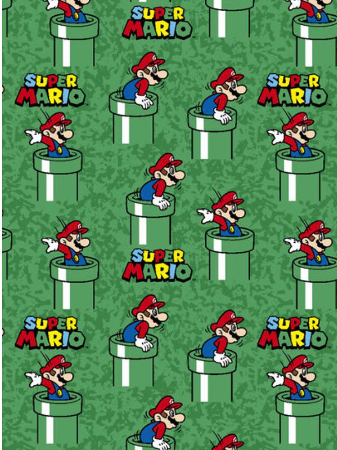 Licensed Mario Tunnels Green Cotton Flannel Fabric Full/half Yds - Etsy