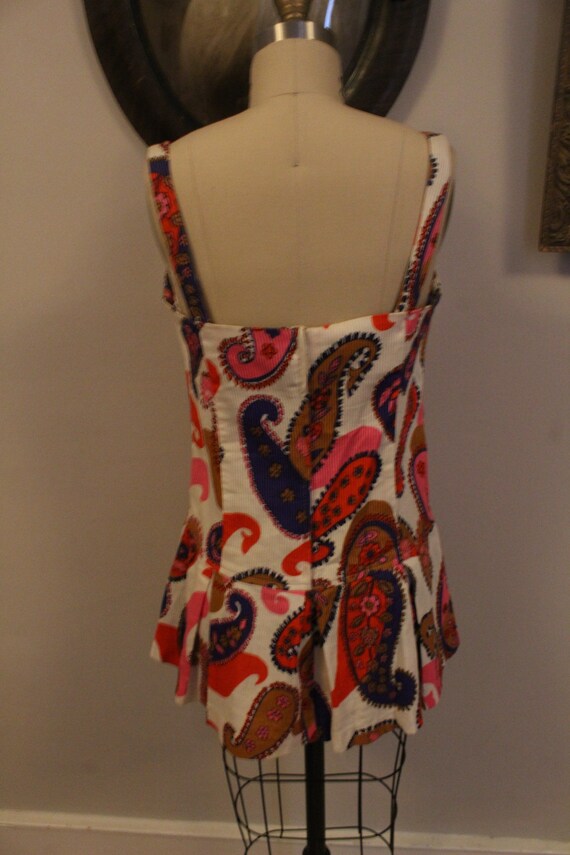 1960’s Paisley Elizabeth Stewart Bikini Top and Beach… - Gem