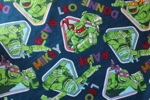 Navy Blue TMNT Teenage Mutant Ninja Turtles Flannel Cotton | Etsy Canada