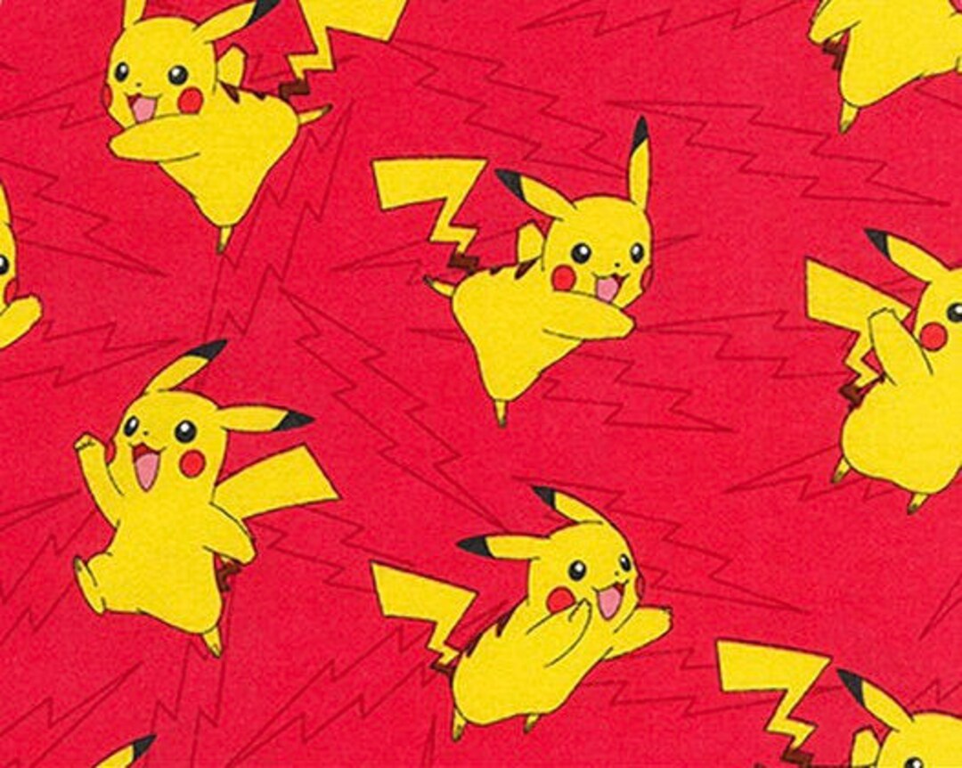 Robert Kaufman Pokemon Red Pikachu Print Cotton Flannel Fabric - Etsy