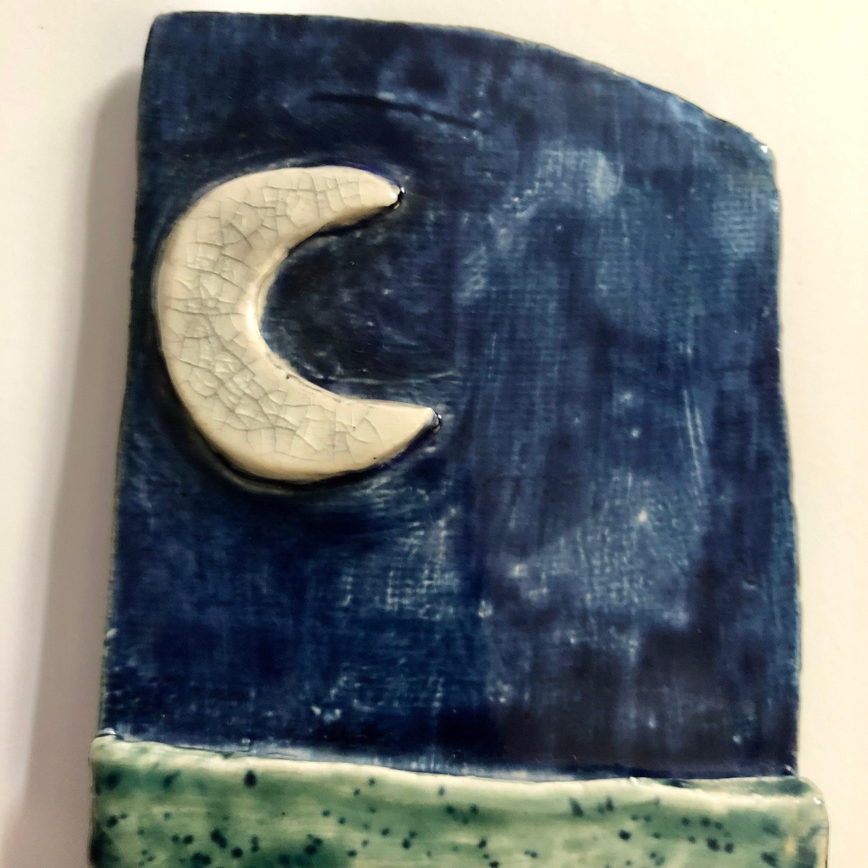 Unique Moon and Ocean Ceramic Wall Art Plaque is Hand Built With ...