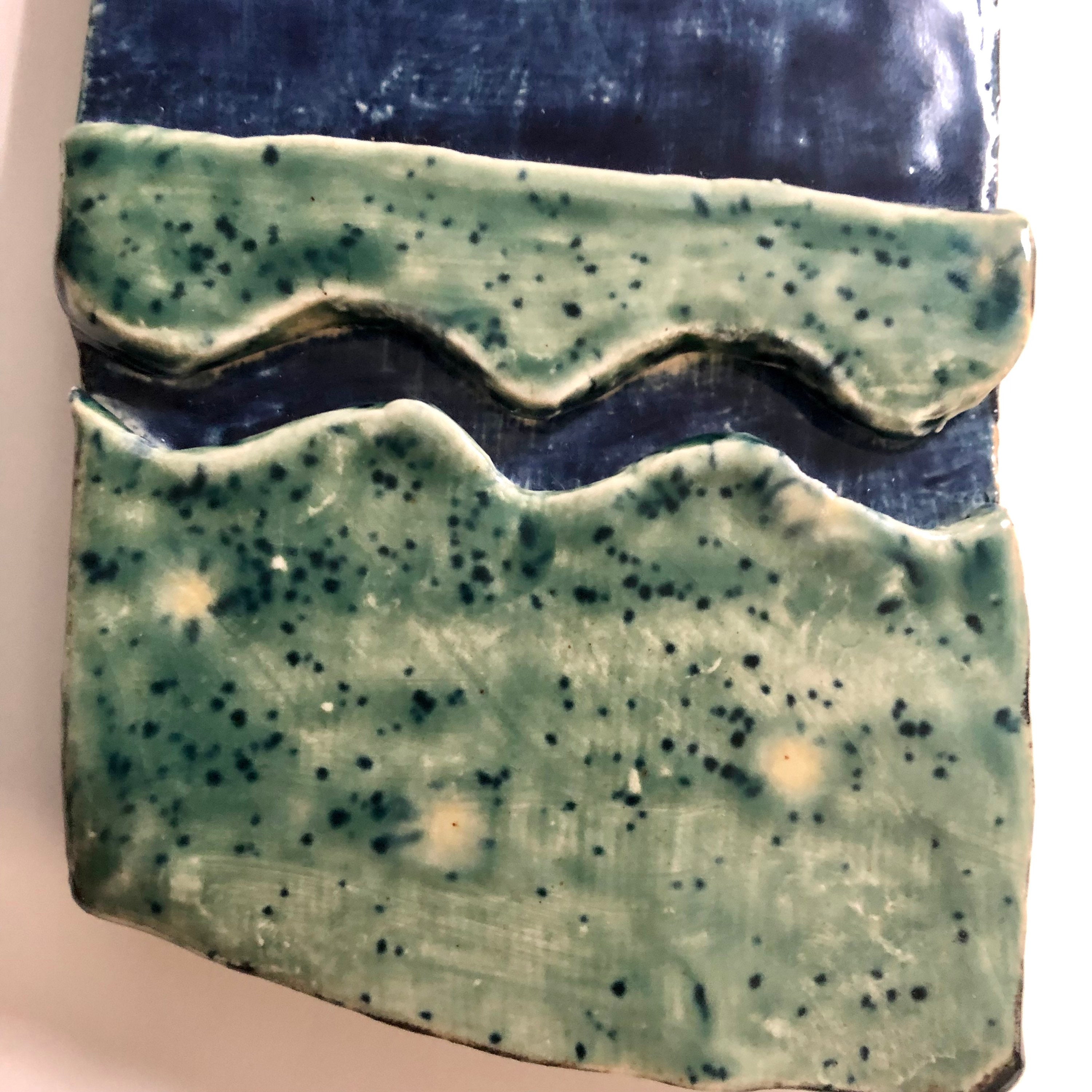 Unique Moon and Ocean Ceramic Wall Art Plaque is Hand Built With ...
