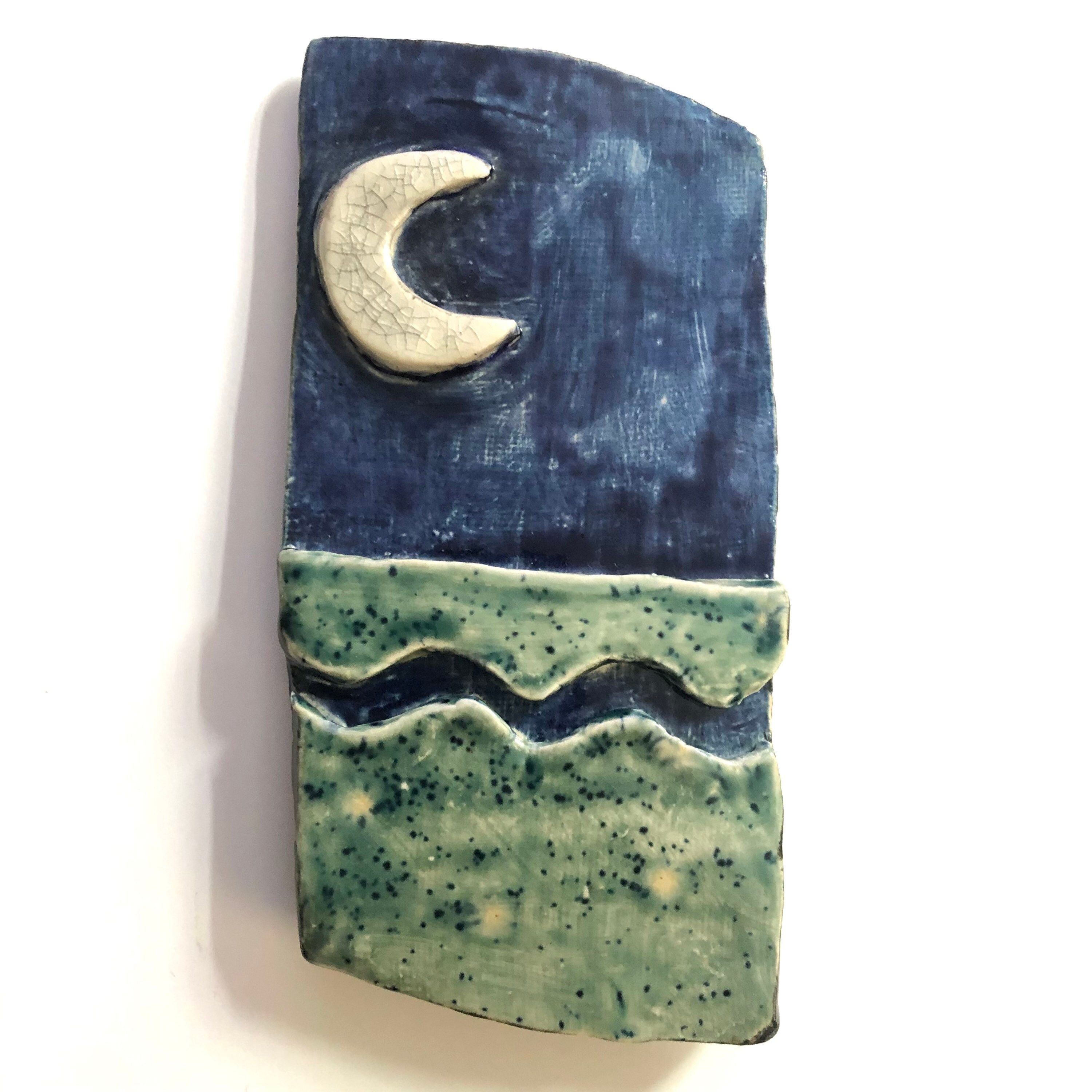 Unique Moon and Ocean Ceramic Wall Art Plaque is Hand Built With ...