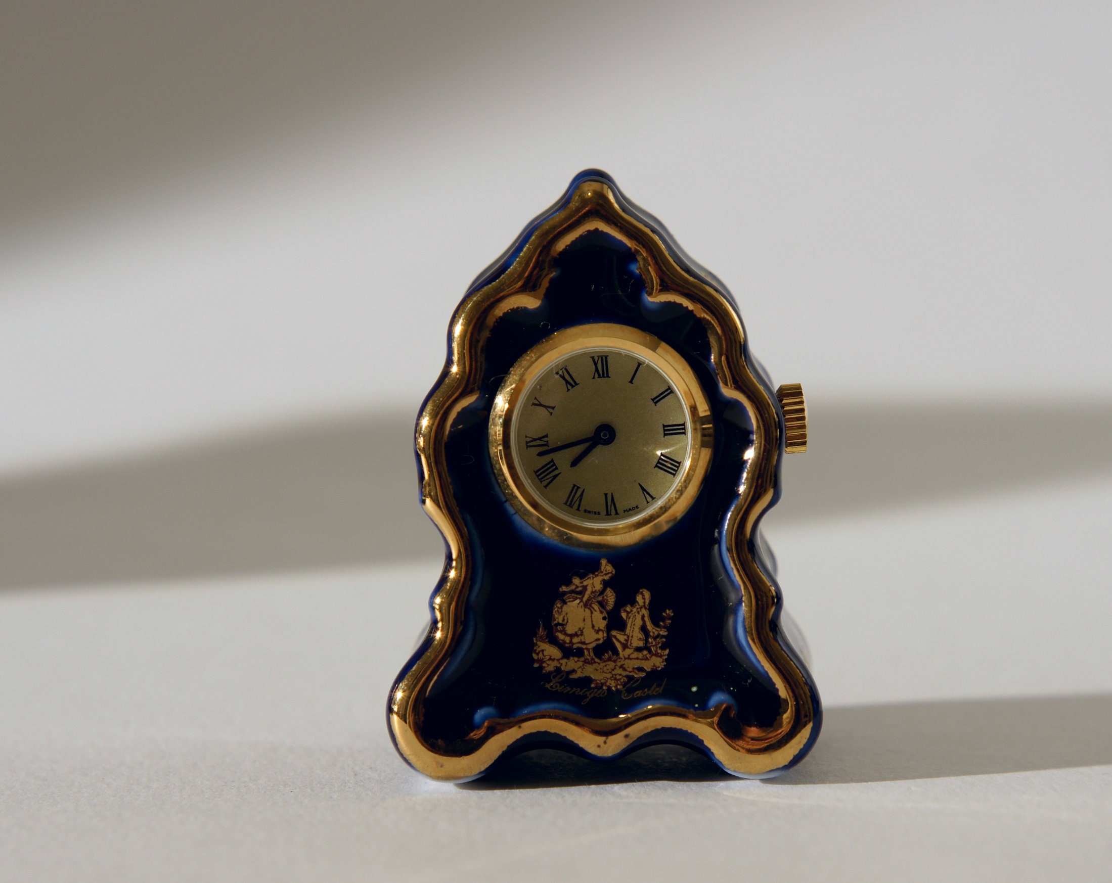 Vintage Mini French Limoges Porcelain Table Clock Functional, Made in ...