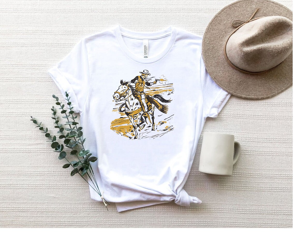 Cowboy Vintage Cowgirl Bang Bang Country Girl Westerner Horse Shoot T ...