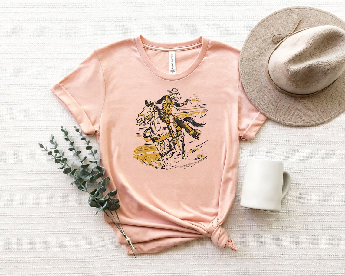 Cowboy Vintage Cowgirl Bang Bang Country Girl Westerner Horse Shoot T ...