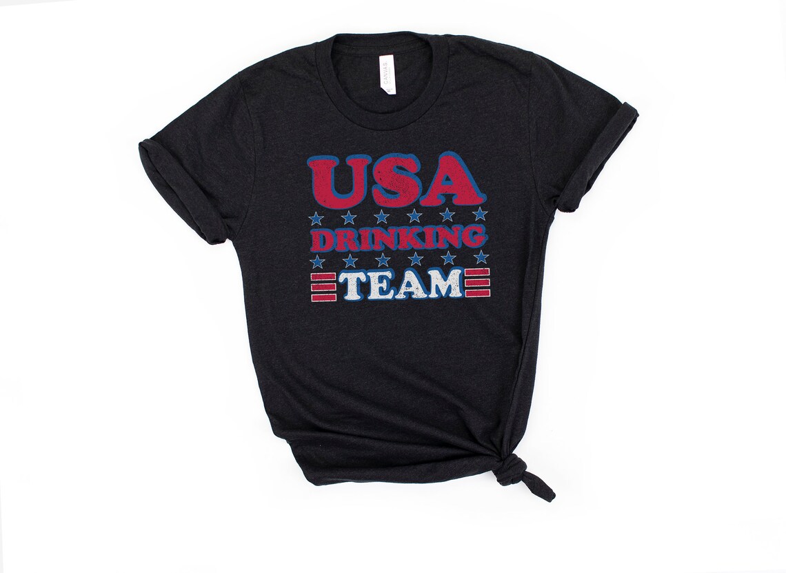 USA Drinking Team, 4th of July Drinking Shirt, Independence Day, Short ...