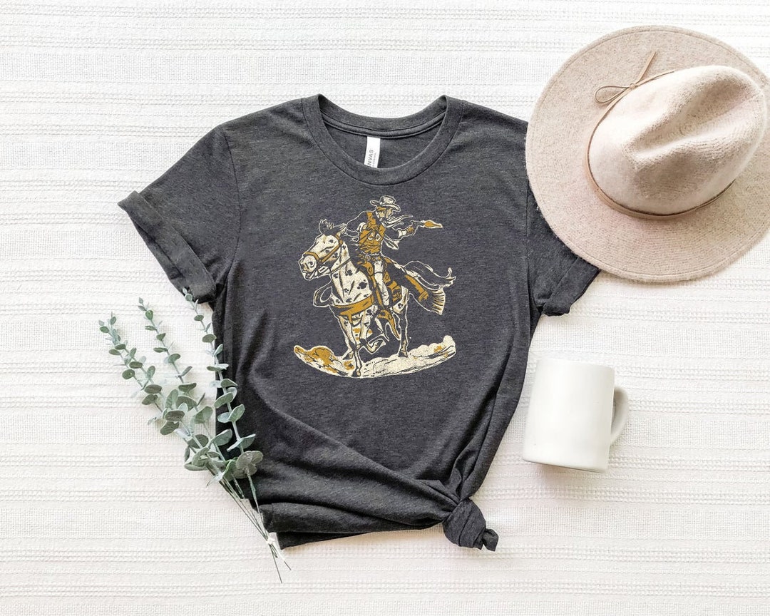 Cowboy Vintage Cowgirl Bang Bang Country Girl Westerner Horse Shoot T ...