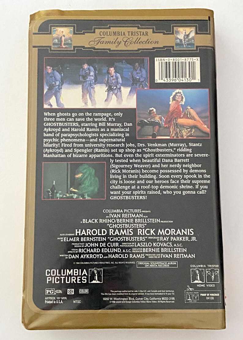 Original Ghostbusters 1996 VHS Golden Clamshell Case - Etsy