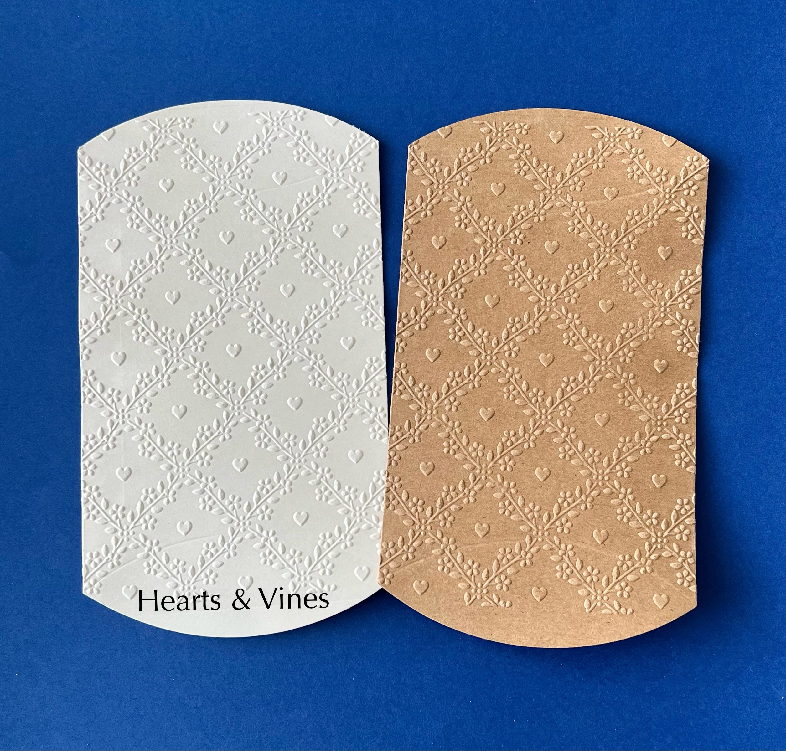 Embossed Pillow Boxes, Choice of 6 Designs and 2 Colors, Set of 10 - Etsy