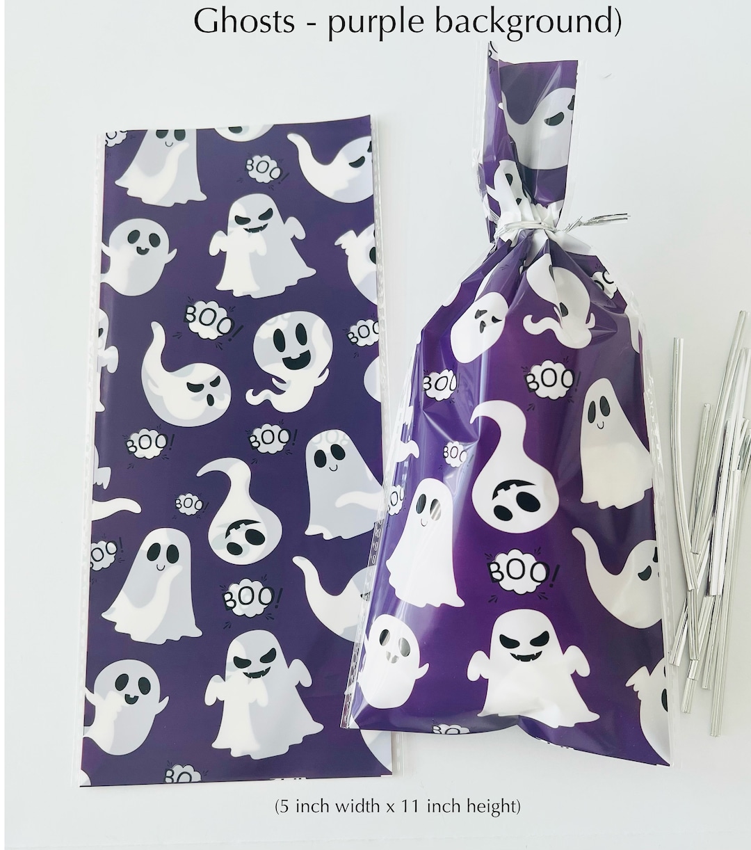 10 Ghost Bags, Trick or Treat, Halloween, Candy Bags, Party Favors ...