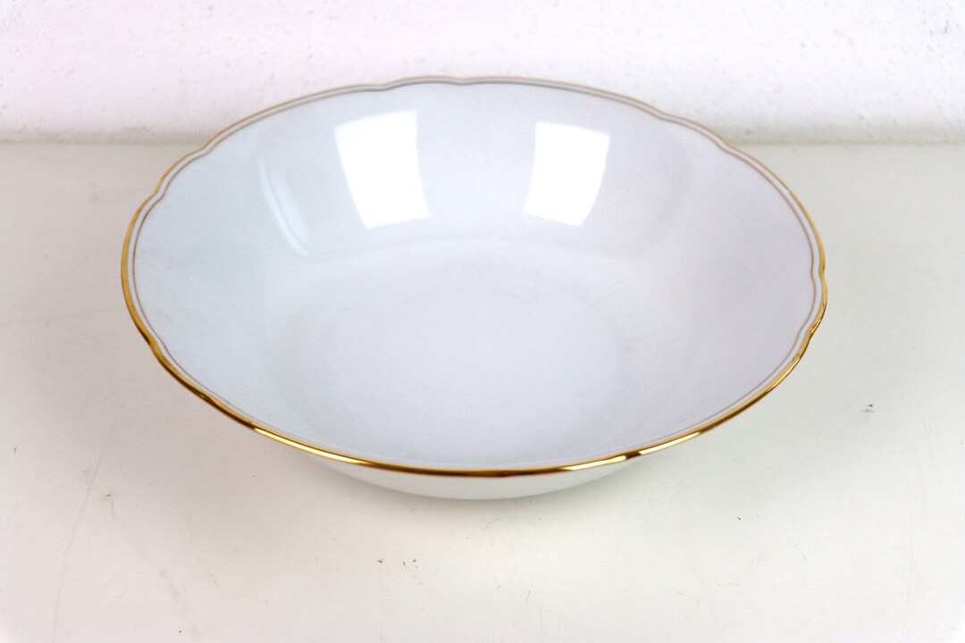 Gold Rim Bowl Large | Vintage - Etsy
