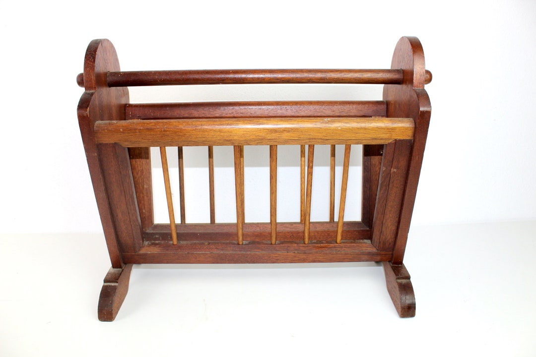 Newspaper Rack Wood Vintage - Etsy