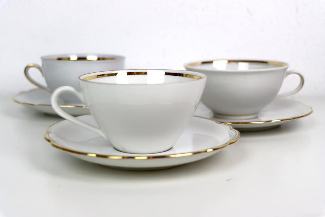 Tasse mit Untertasse | Goldrand | Vintage - Etsy.de