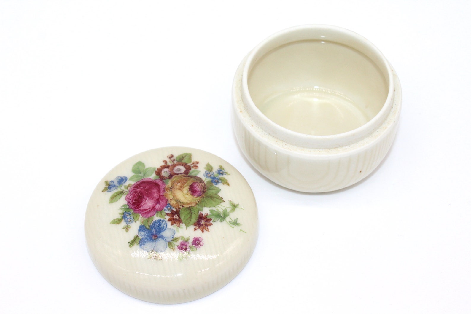 Porcelain Pill Box With Flowers - Etsy