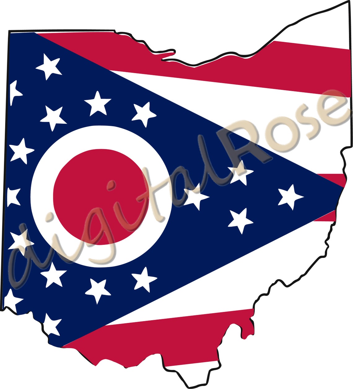 Ohio - State Flag Outline Svg, Dxf, Eps, Png, Jpg - Etsy