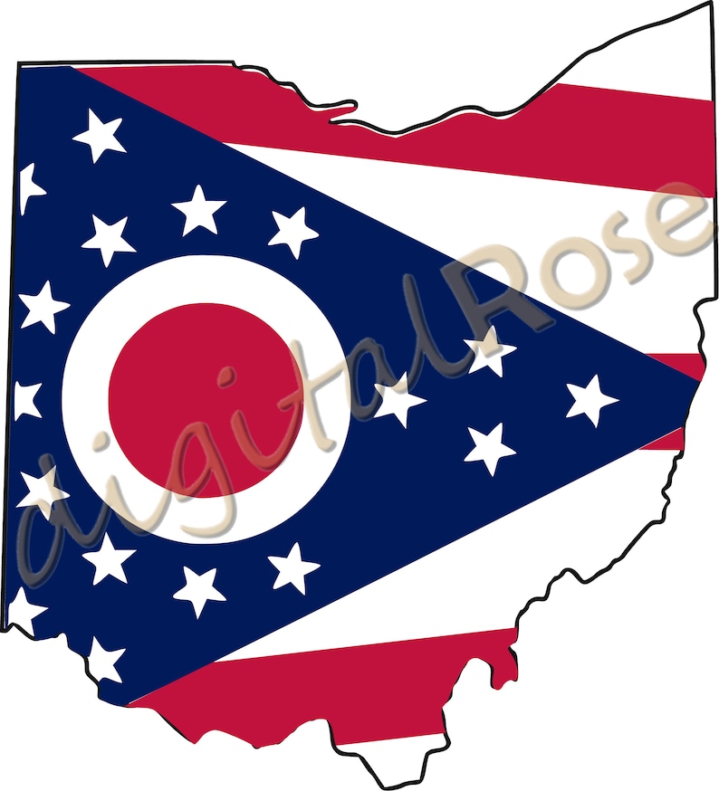 Ohio - State Flag Outline Svg, Dxf, Eps, Png, Jpg - Etsy