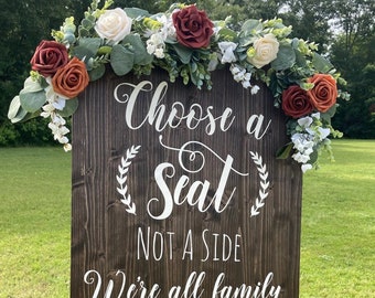 Terracotta and Beige Fall Wedding Sign Swag, Floral Sign Decor, Burnt ...