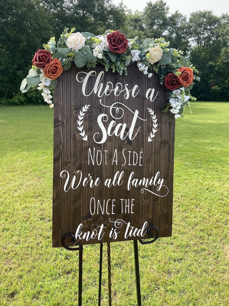 Terracotta and Rust Fall Wedding Sign Swag Floral Sign Decor - Etsy
