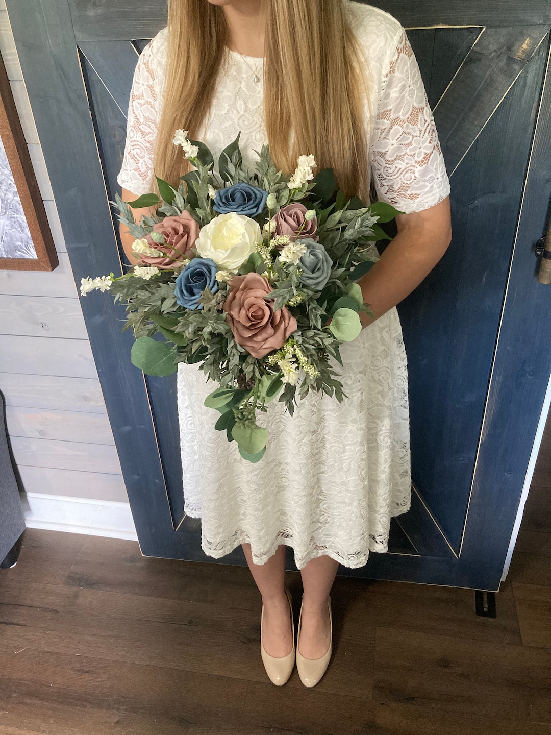 Light Dusty Rose and Dusty Blue Flowers Mauve Wedding - Etsy