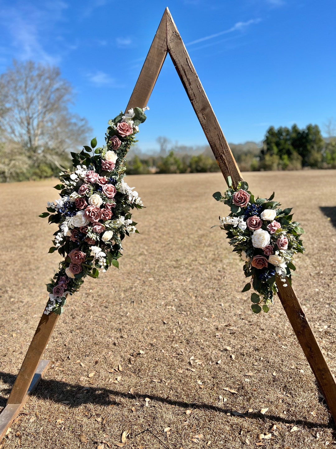 Dusty Rose and Navy Arch Swags, Wedding Arbor Decor - Etsy