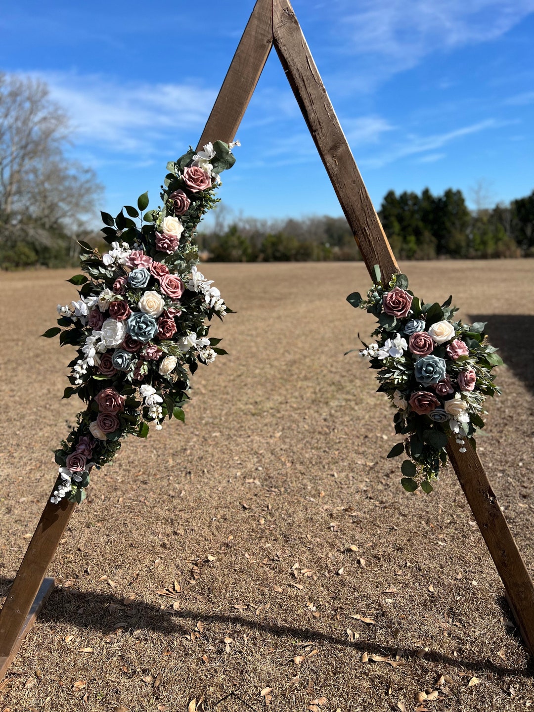 Dusty Rose and Dusty Blue Arch Swags, Wedding Arbor Decor - Etsy