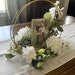 12” Gold Ring Floral Stand With Photo, White Wedding, Faux Floral ...