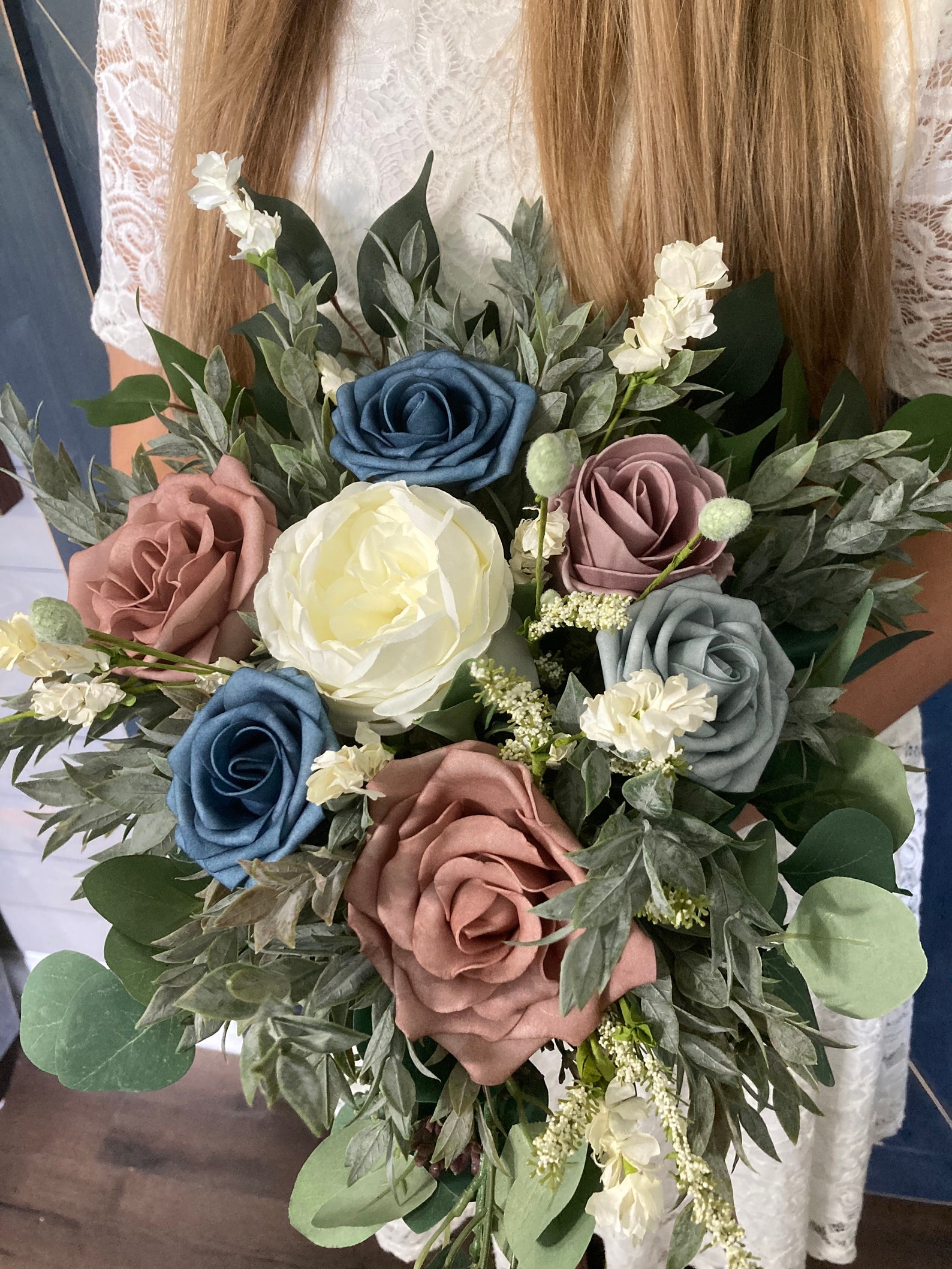 Light Dusty Rose and Dusty Blue Flowers Mauve Wedding - Etsy