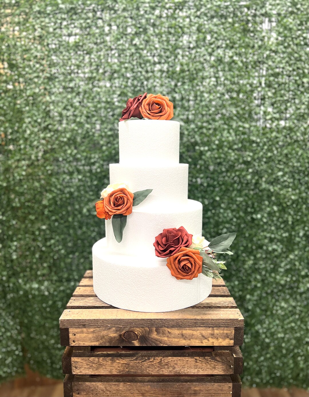 Terracotta and Rust Cake Flower Arrangements, Small Flower Clusters ...