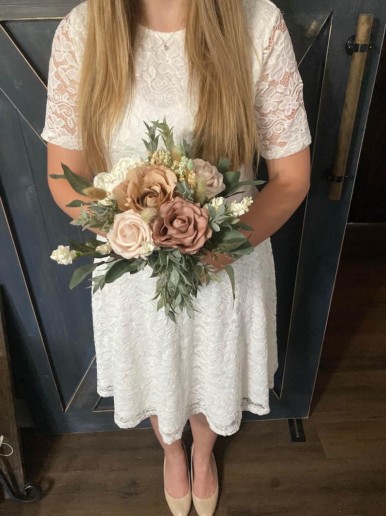 Boho Dusty Rose Flowers Rustic Bouquet Mauve Wedding Bouquet - Etsy