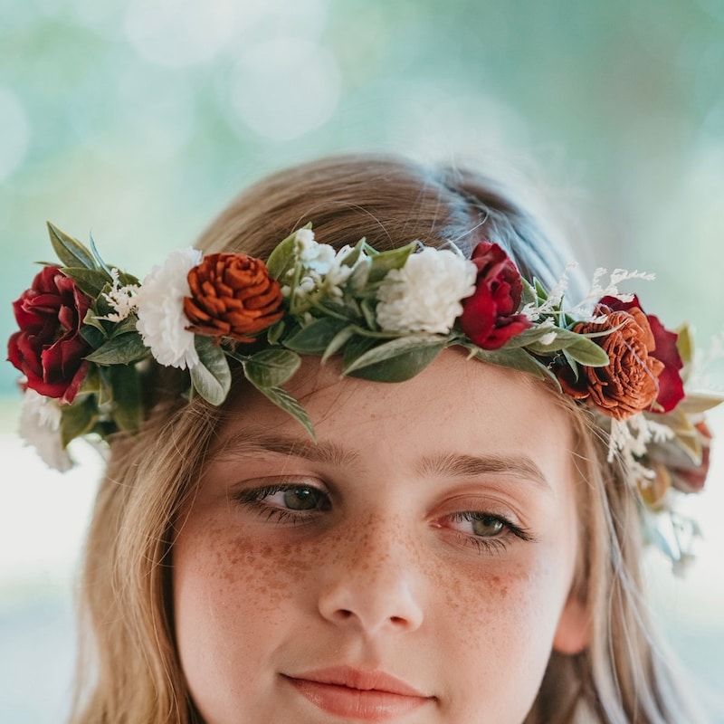 Orange Flower Crown - Etsy