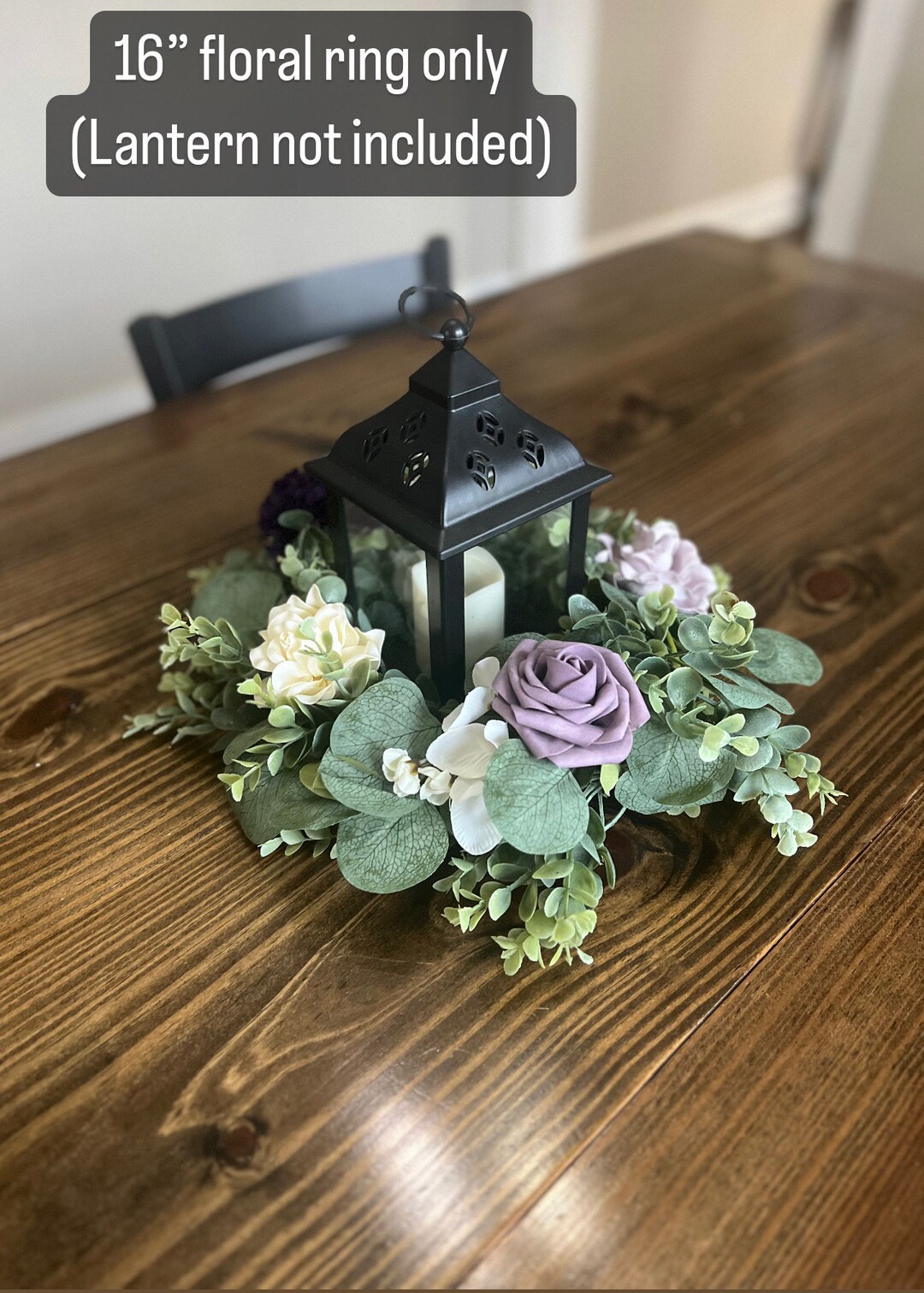 Purple Floral Ring Centerpiece, Purple Table Decor, Purple and Lavender ...