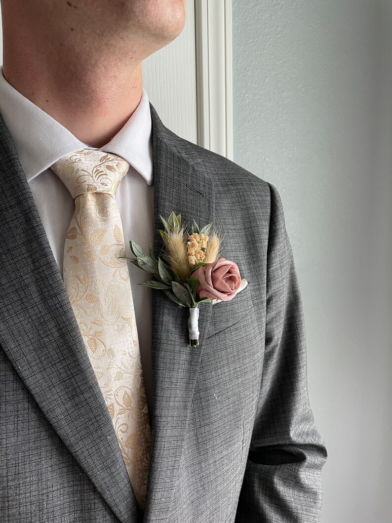 Boho Dusty Rose Flowers Rustic Bouquet Mauve Wedding Bouquet - Etsy