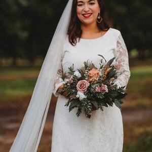 Boho Dusty Rose Flowers, Rustic Bouquet Mauve Wedding Bouquet, Pink ...
