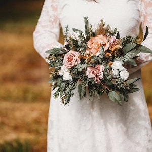 Boho Dusty Rose Flowers, Rustic Bouquet Mauve Wedding Bouquet, Pink ...