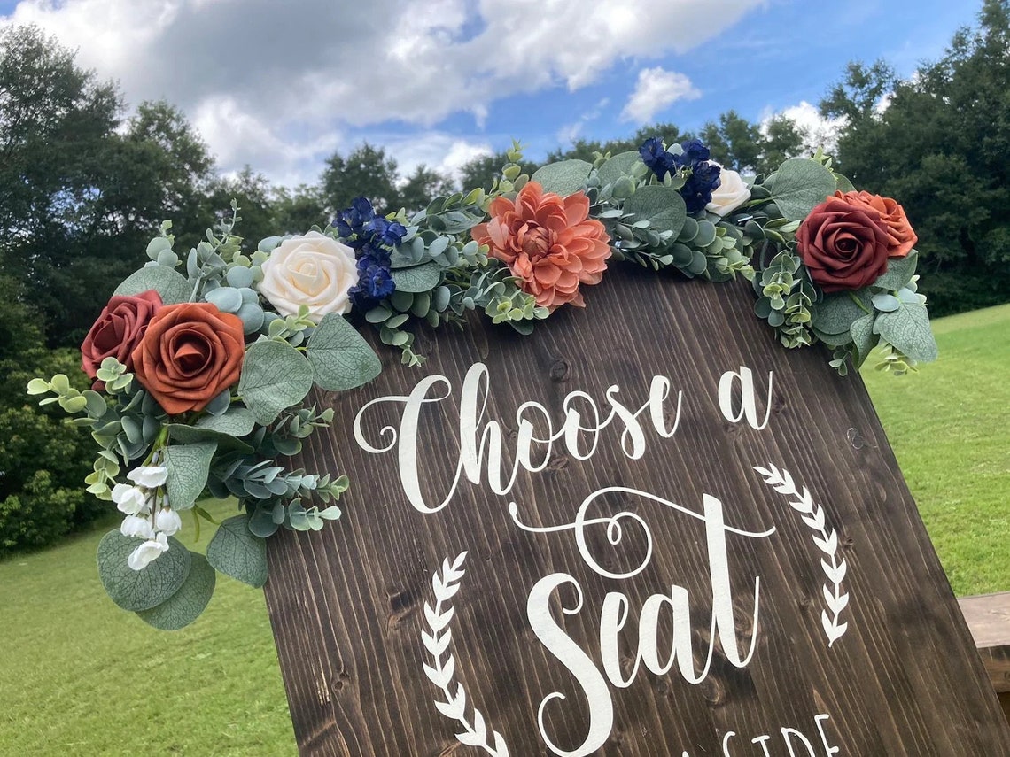 Terracotta Rust Navy and Cream Fall Wedding Sign Swag - Etsy
