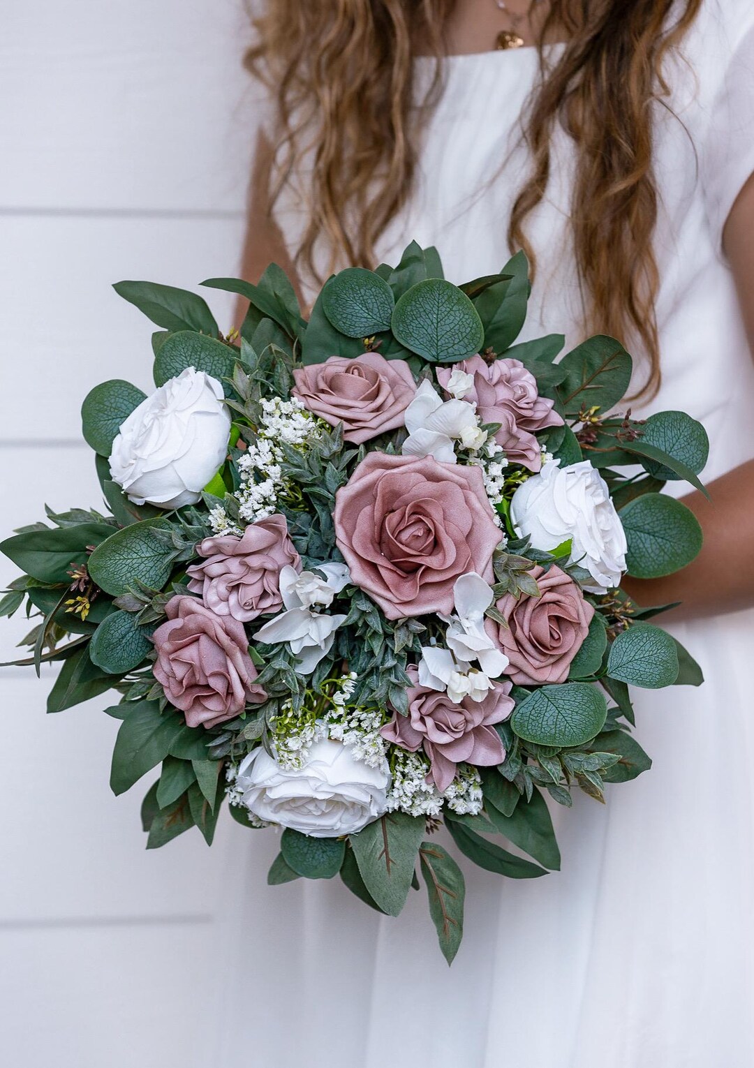 Dusty Rose Flowers, Mauve Wedding Bouquet, Pink Wedding Flowers, Custom ...