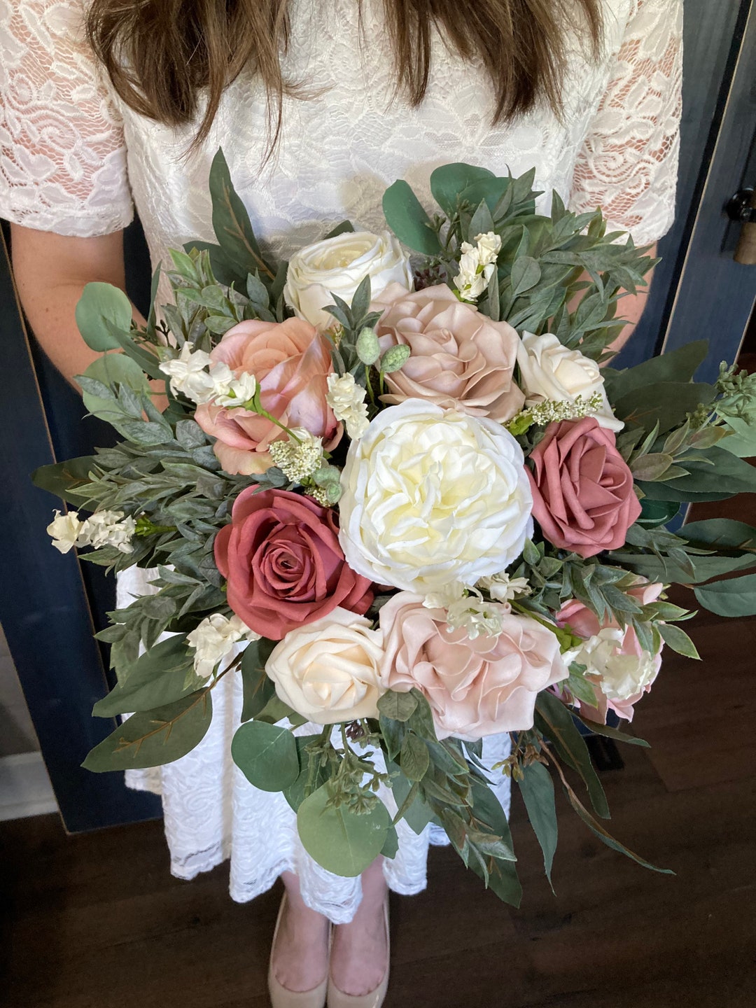 Dusty Rose Flowers, Blush Pink Wedding, Custom Wedding Bouquets - Etsy